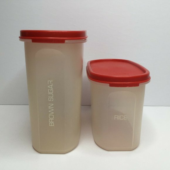 Tupperware | Kitchen | Tupperware Red Lid Pantry Modular Mate Canisters ...